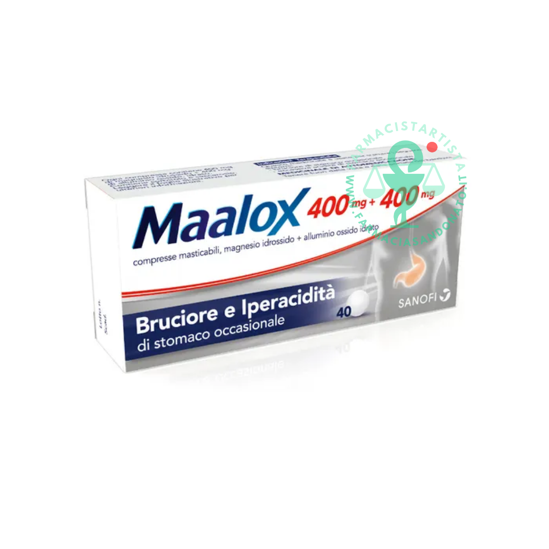 Maalox 40 Compresse Masticabili 400mg+400mg – Farmacia San Donato